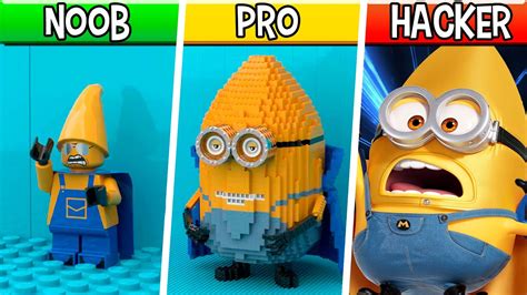 Lego Mega Minion Gus Noob Pro Hacker Despicable Me 4 Youtube