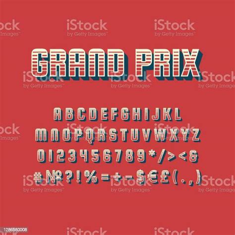 그랑프리 빈티지 3d 벡터 알파벳 세트 스포츠 레이스에 대한 스톡 벡터 아트 및 기타 이미지 스포츠 레이스 컴퓨터 글자