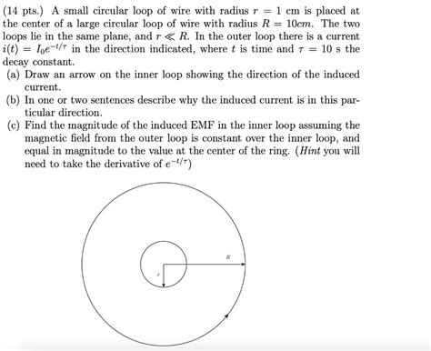 Solved Pts A Small Circular Loop Of Wire With Radius Chegg