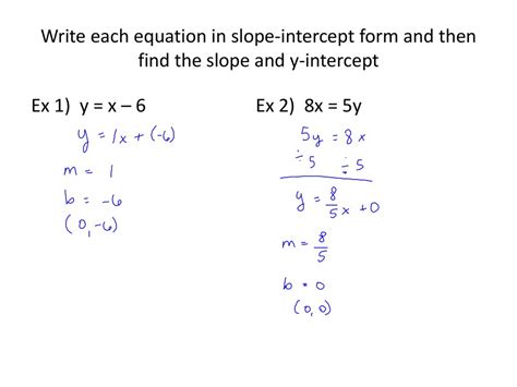 Lesson 8 3 Using Slopes And Intercepts Part 2 Ppt Download