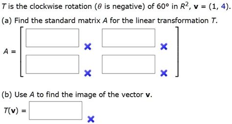 Solved Texts T Is The Clockwise Rotation θ Is Negative Of 60° In R