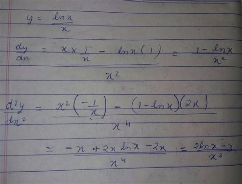 Find Second Order Derivative Of Log X X Sarthaks Econnect Largest