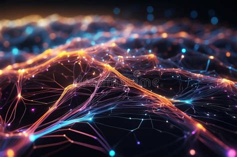 Futuristic Neural Network Visualization Glowing Interconnected Nodes
