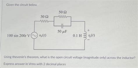 solved given the circuit below using thevenin s theorem