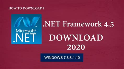 How To Download Net Framework 4 5 Lateast Version For Windows 10 2020 Simple Method Pc