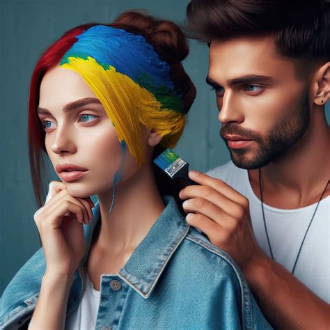 Premium Photo Ukrainian Lovers With Ukranian Flag Banner