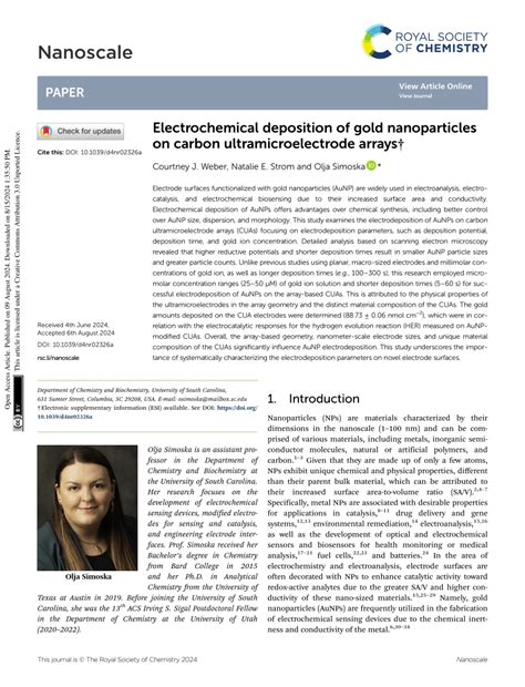 Pdf Electrochemical Deposition Of Gold Nanoparticles On Carbon Ultramicroelectrode Arrays