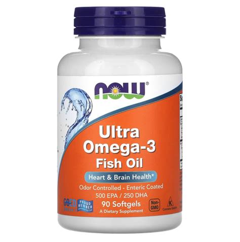 Омега 3 Ultra Omega-3 NOW Fish Oil, 90 гелевых капсул - купить с ...