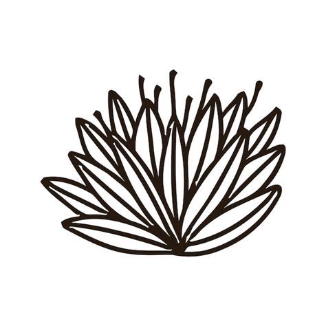 Premium Vector Flat Design Simple Flower Outline Illustration