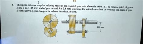 The Speed Ratio Or Angular Velocity Ratio Of The Reverted Gear Train