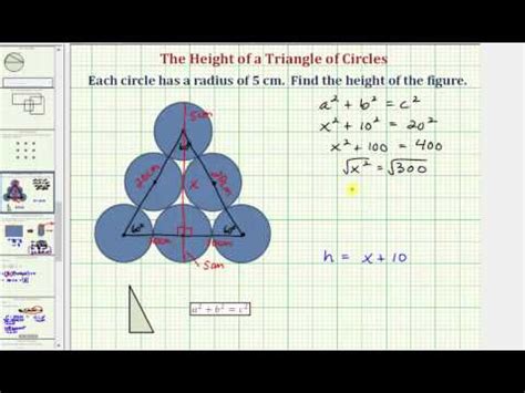 Find The Height Of A Triangle Of Circles Math Help From Arithmetic Through Calculus And Beyond