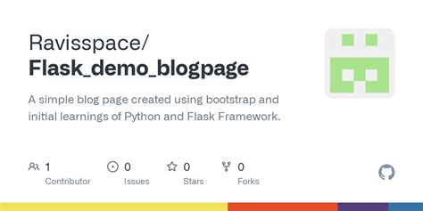 GitHub Ravisspace Flask Demo Blogpage A Simple Blog Page Created