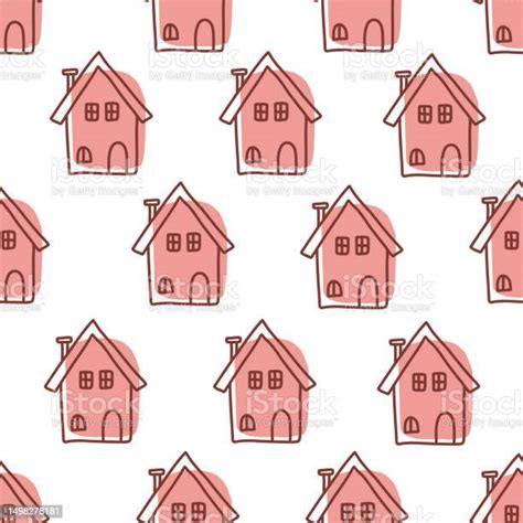 귀여운 집들의 겨울 완벽 한 패턴입니다 현대 Boho 간단한 평면 벡터 그림입니다 0명에 대한 스톡 벡터 아트 및 기타 이미지 0명 가을 가정 생활 Istock