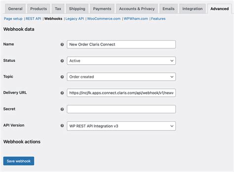 Woocommerce Webhooks Using Claris Connect Databuzz Knowledge Base