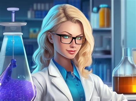 Premium Photo Attractive Blonde Scientist Working In Laboratory