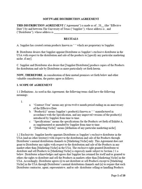 Software Distribution Agreement Pdf Trade Secret Indemnity