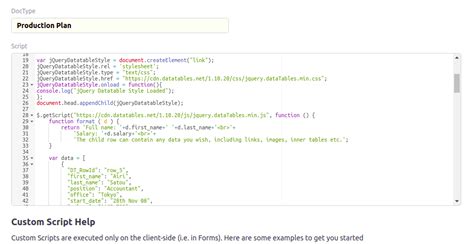 Adding Jquery Datatable From External Javascript And Css Style With