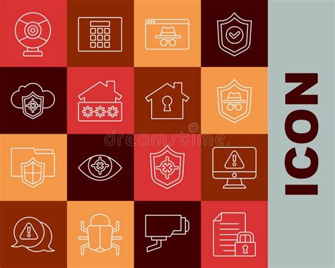 Set Line Document And Lock Monitor With Exclamation Mark Incognito Mode Browser Incognito