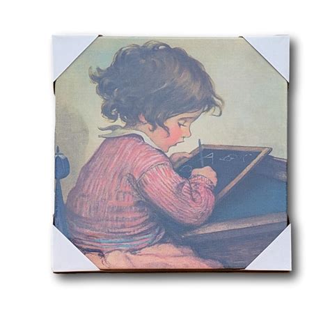 Jessie Willcox Smith Girl With Slate Stretched Canvas Nattycat