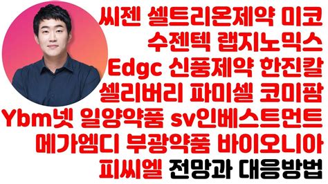 씨젠 셀트리온제약 미코 수젠텍 랩지노믹스 Edgc 신풍제약 한진칼 셀리버리 파미셀 코미팜 Ybm넷 일양약품 Sv인베스트먼트 메가엠디 부광약품 바이오니아 피씨엘 전망과 대응