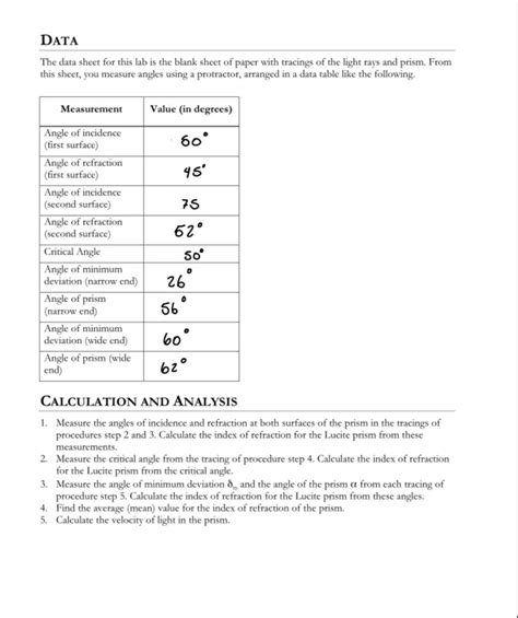 Solved DATAThe Data Sheet For This Lab Is The Blank Sheet Of Chegg Com