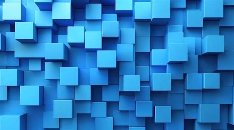 Abstract Blue Cube Pattern Premium Ai Generated Image
