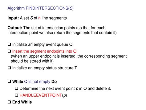 ppt efficient line intersection algorithm finding intersection