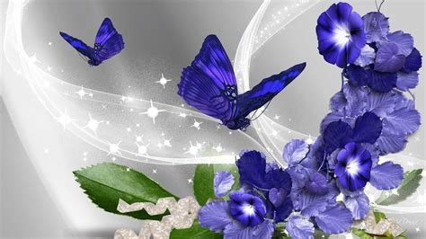 Flowers With Butterfly Wallpapers Hd Wallpaper Cave