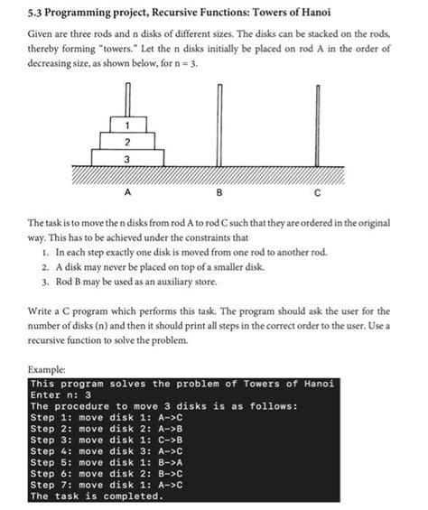 Solved 53 Programming Project Recursive Functions Towers