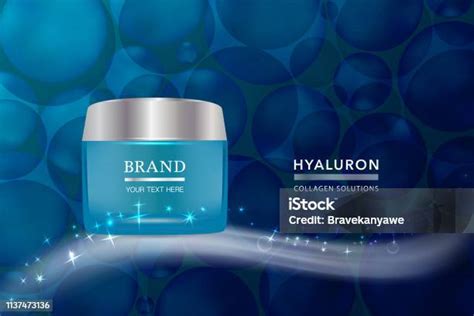 미용 제품 사용 준비가 된 광고 배경으로 파란 화장품 용기 고급 스킨 케어 광고 그림 개념에 대한 스톡 벡터 아트 및 기타 이미지 개념 건강관리와 의술 건강한 생활