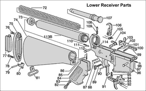 Ar15 Exploded Parts Diagram M16 Blueprint Rifle Ar Ar15 Expl