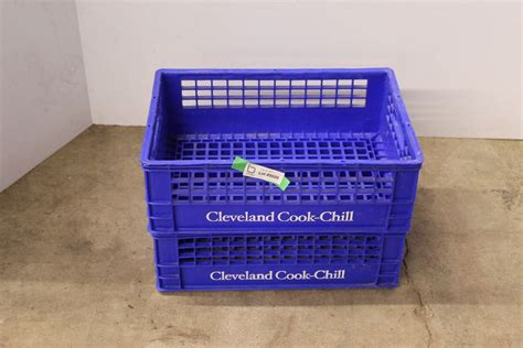 2 Heavy Duty Blue Plastic Packing Crates