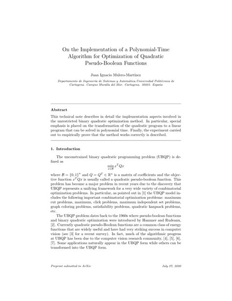 pdf on the implementation of a polynomial time algorithm for