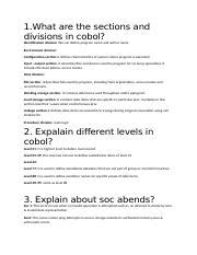 Understanding COBOL Divisions Levels And Error Handling Course Hero