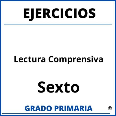 Ejercicios De Lectura Comprensiva Quinto Grado