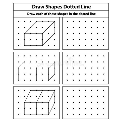 Draw Shapes Dotted Line Exercise Dots Grid Background Square Graph
