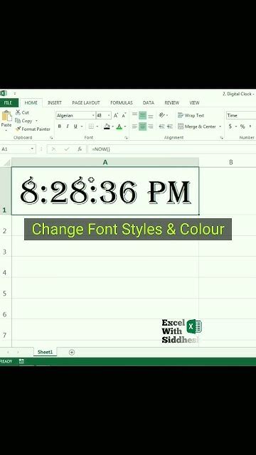 Digital Clock Make Digital Clock ⏰using Vba Code In Excel Excel Tips And Tricks Youtube
