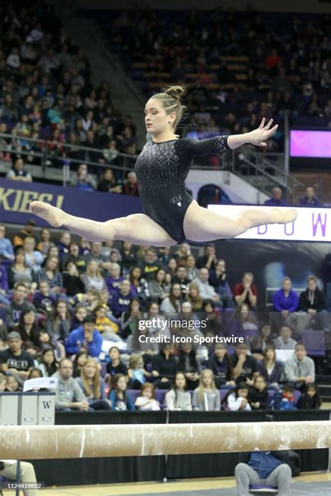 Ucla Gymnast Norah Flatley Performs Her Routine On The Balance Beam