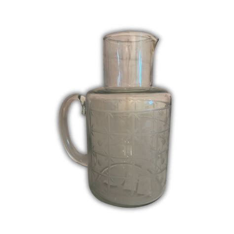Etched Recycled Glass Pitcher Hive Interior Design