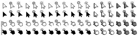 Cursor Icons Set In Hand Arrow Forms Mouse Click Cursor Set Arrow