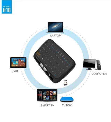 H18 2 4ghz Wireless Keyboard Full Touchpad Backlight Keyboard