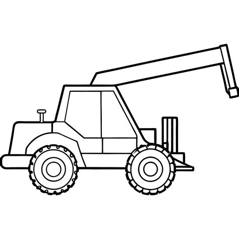 Telehandler Machine Outline Coloring Book Page Line Art Drawing Premium Ai Generated Vector