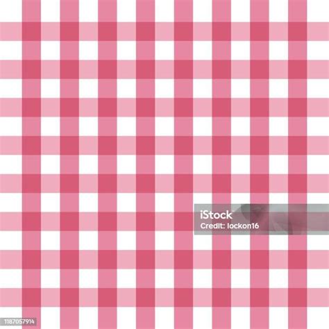 Checkered Pink And White Check Pattern Background Vector Illustration