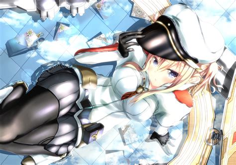 Wallpaper Blonde Long Hair Anime Girls Blue Eyes Cartoon Kantai