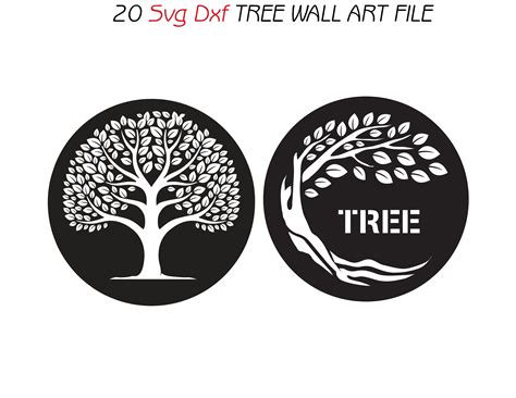Svg Dxf Tree Wall Decor Metal Wood Laser CNC Router Machine Vector Files Etsy