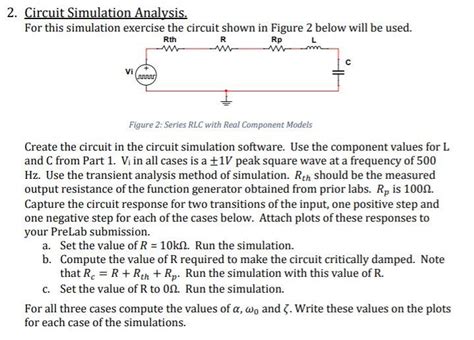 solved 2 circuit simulation analysis for this simulation