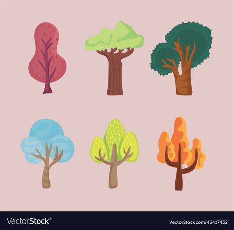 Set Of Trees Royalty Free Vector Image VectorStock Set Of Trees Royalty Free Vector Image VectorStock