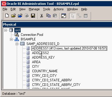 Creating A Repository Using The Oracle BI Administration Tool