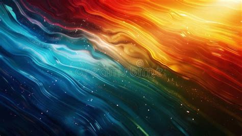 The Artwork Showcases Dynamic Waves In Vibrant Colorful Hues With A Modern Design Stock
