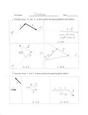 Physics Vectors Worksheet With Graphical Vector Addition Course Hero